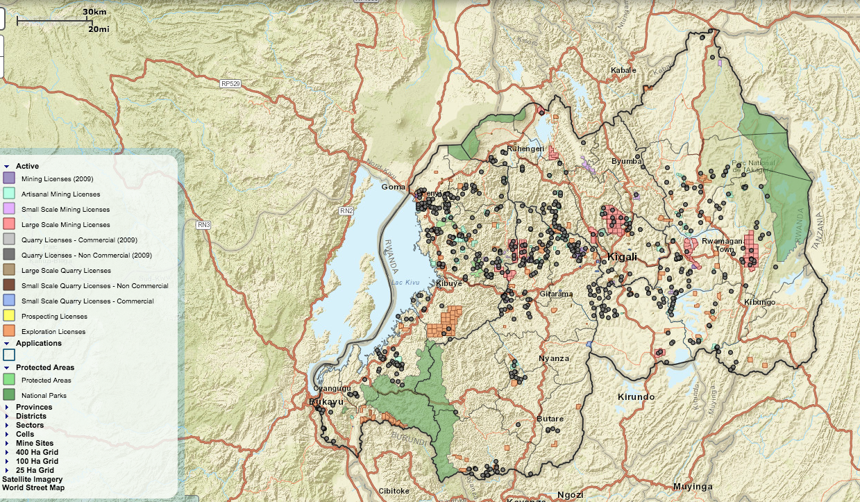 Delve | Map of Licensed Mining Sites in Rwanda